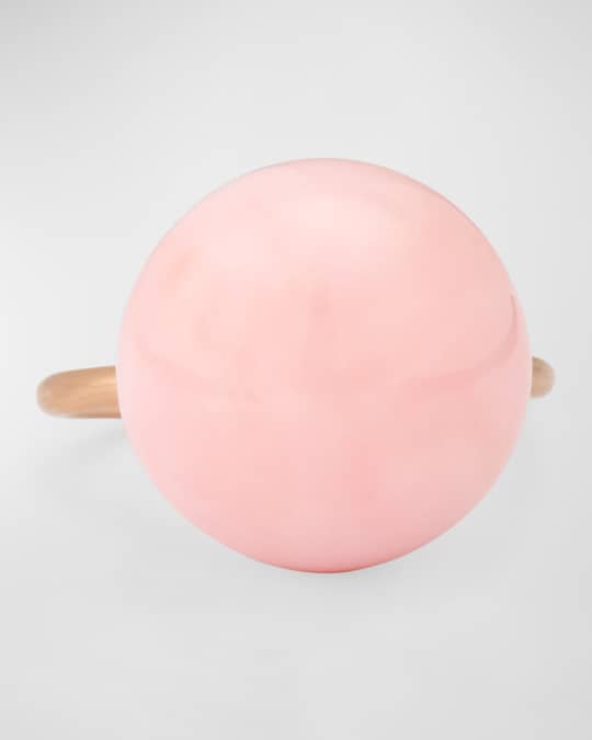 Irene Neuwirth Gumball 18K Rose Gold Ring Set with 16mm Pink Opal ...