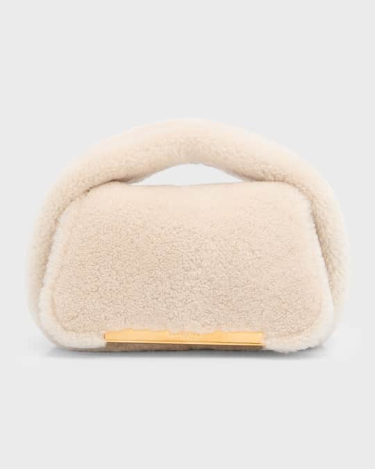 DeMellier Lisbon Mini Shearling Top-Handle Bag | Neiman Marcus