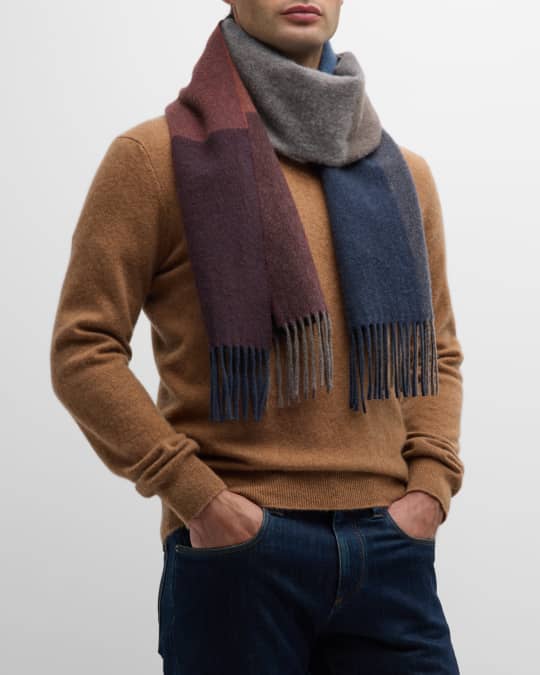 Eton Men's Color Block Cashmere Scarf | Neiman Marcus