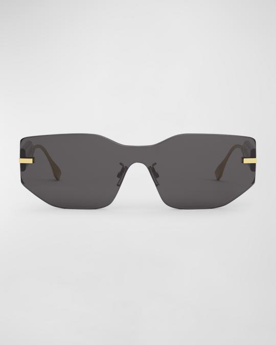 Fendi Oversized Logo Metal Shield Sunglasses | Neiman Marcus