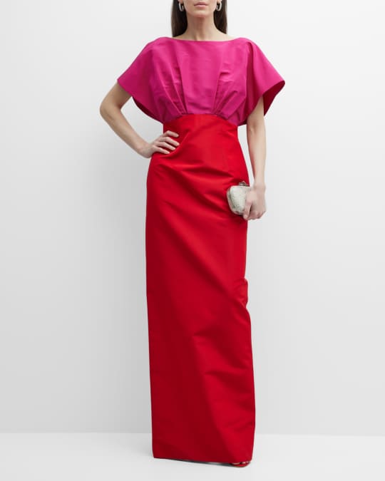 Carolina Herrera Fan Bodice Column Gown | Neiman Marcus