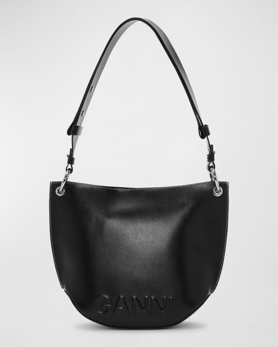Ganni Banner Medium Recycled Hobo Bag | Neiman Marcus