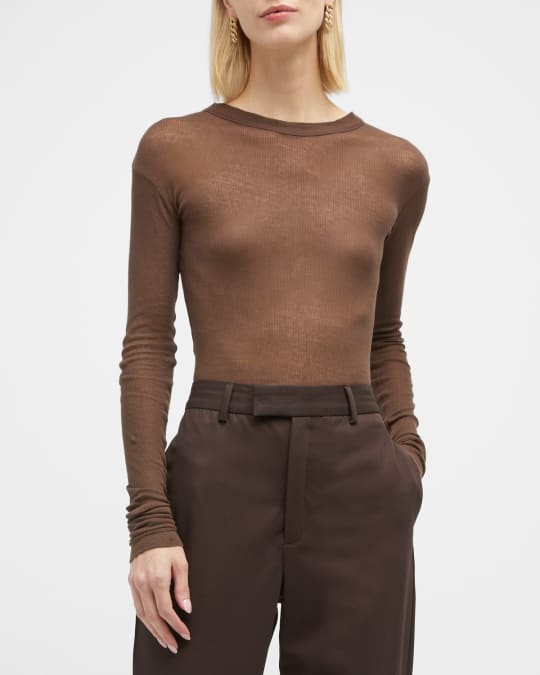 BITE Studios Long Sleeve High Crewneck Tee | Neiman Marcus