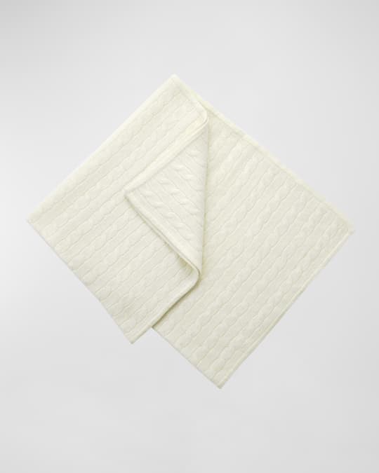 Rachel Riley Girl's Cashmere Cable Knit Blanket | Neiman Marcus