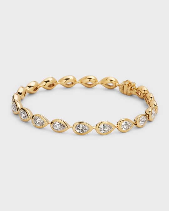 Rahaminov Diamonds 18K Yellow Gold Pear Diamond Line Bracelet, 6.00tcw ...