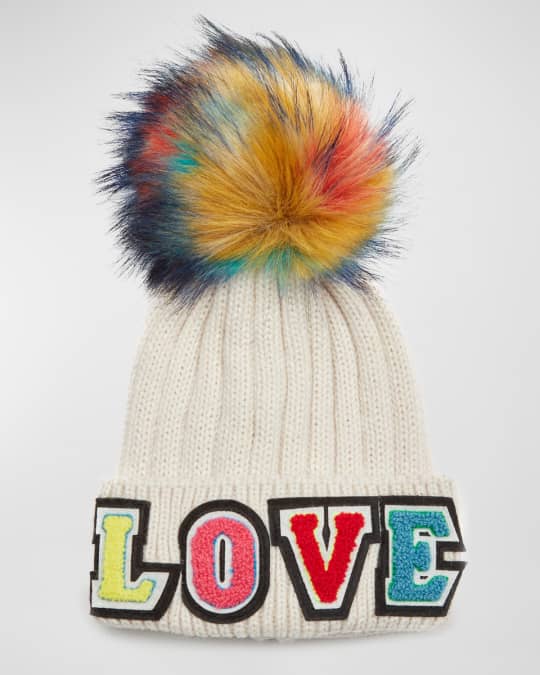 Jocelyn Love Beanie With Faux Fur Pom | Neiman Marcus