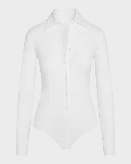 Commando Button-Front Oxford Bodysuit | Neiman Marcus