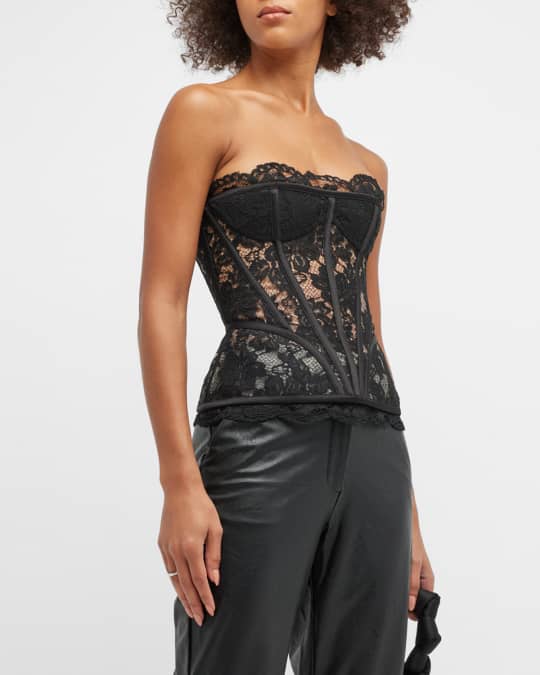 Rozie Corsets Strapless Lace Corset | Neiman Marcus