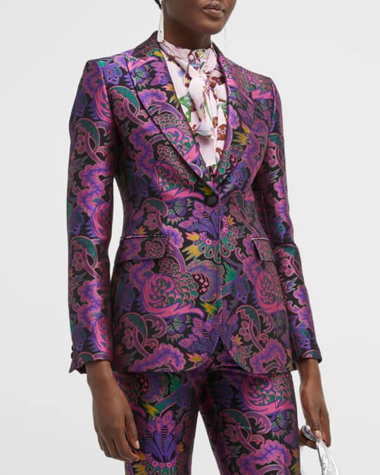 Etro Multicolor Brocade Blazer | Neiman Marcus