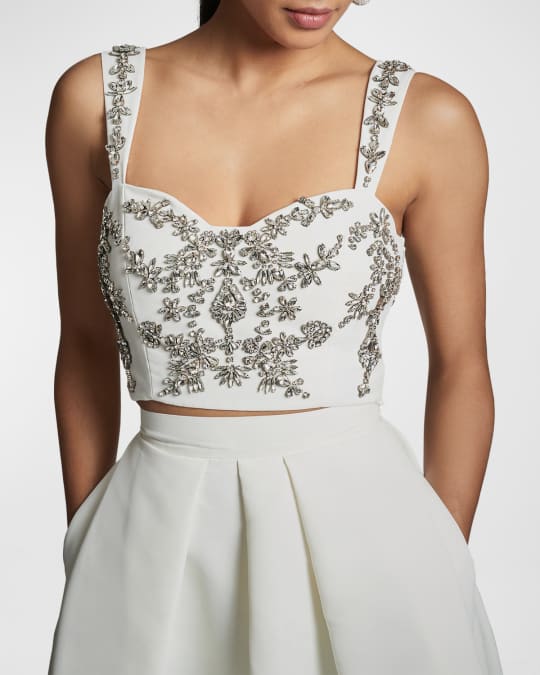 Sachin & Babi Darcy Crystal Crop Top | Neiman Marcus