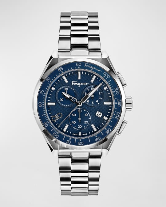 Ferragamo Men's Sport Chronograph Bracelet Watch, 43mm | Neiman Marcus