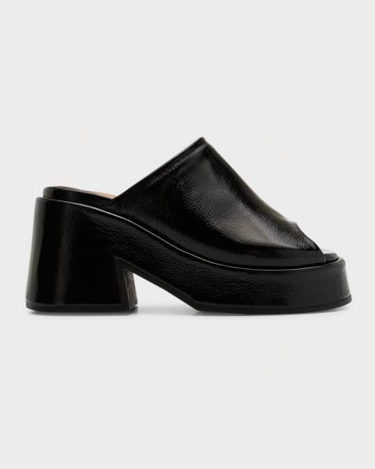 Ganni Retro Calfskin Platform Mules | Neiman Marcus