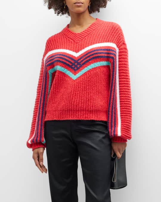 Emporio Armani Ribbed Chunky Striped Sweater | Neiman Marcus
