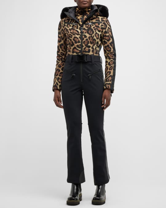 Goldbergh Lynx Leopard Print Belted Ski Suit | Neiman Marcus