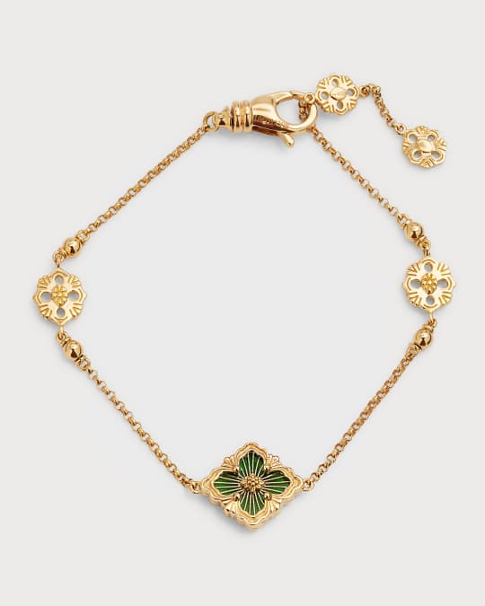 Buccellati Opera Tulle Flexible Bracelet in Green and 18K Yellow Gold ...