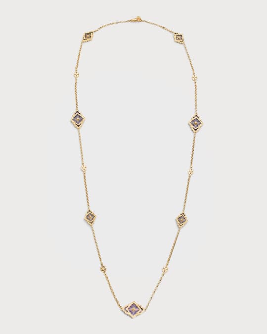 Buccellati Opera Tulle Long Necklace in Blue with Diamonds and 18K ...
