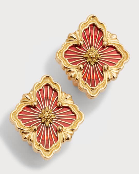 Buccellati Opera Tulle Medium Button Earrings in Red | Neiman Marcus