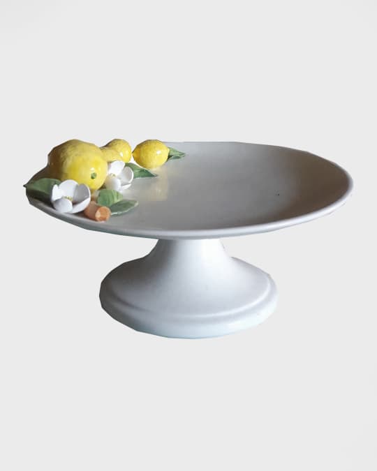 Les Ottomans Lemon Handpainted Ceramic Cake Stand | Neiman Marcus