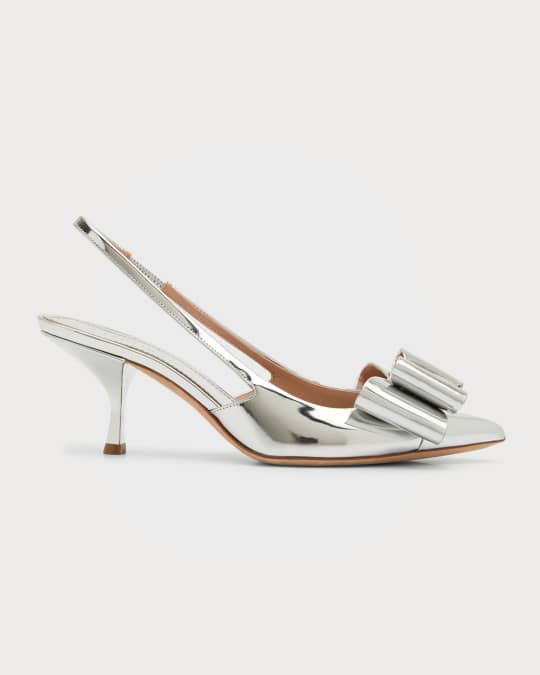Giambattista Valli Pop Bow Mirror Slingback Pumps | Neiman Marcus