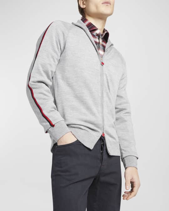 Kiton Men's Cashmere Blend Full-Zip Jacket with Stripe Detail | Neiman ...