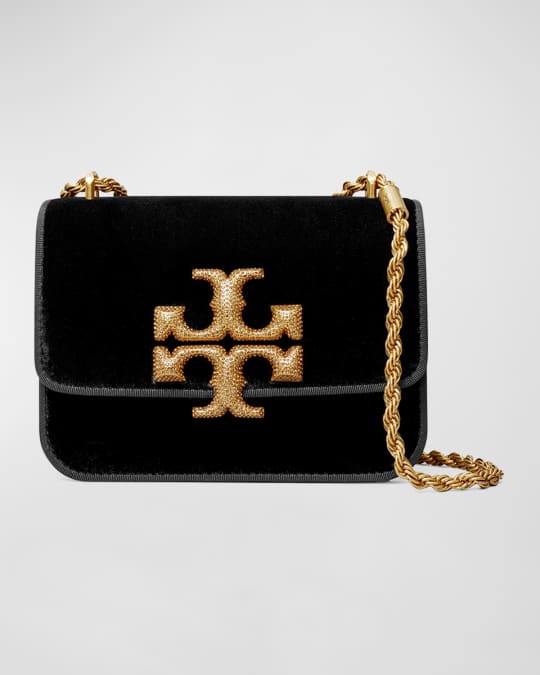 Tory Burch Eleanor Small Convertible Velvet Shoulder Bag | Neiman Marcus
