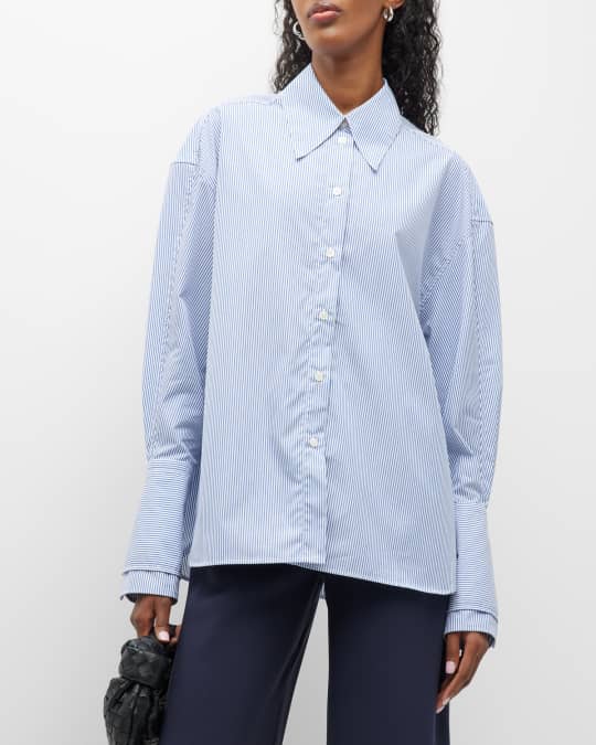 Rohe Striped Double-Cuff Shirt | Neiman Marcus