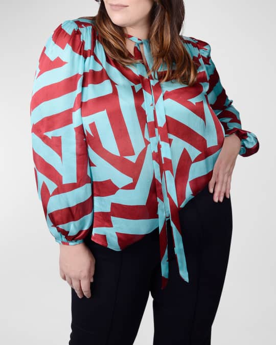 Mayes Nyc Plus Size Rosen Geometric Print Blouse Neiman Marcus