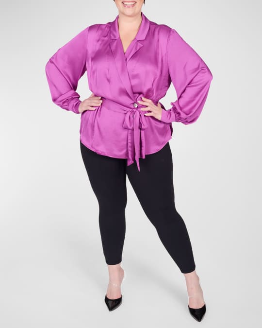 Mayes NYC Plus Size Meredith Belted Wrap-Front Blazer | Neiman Marcus