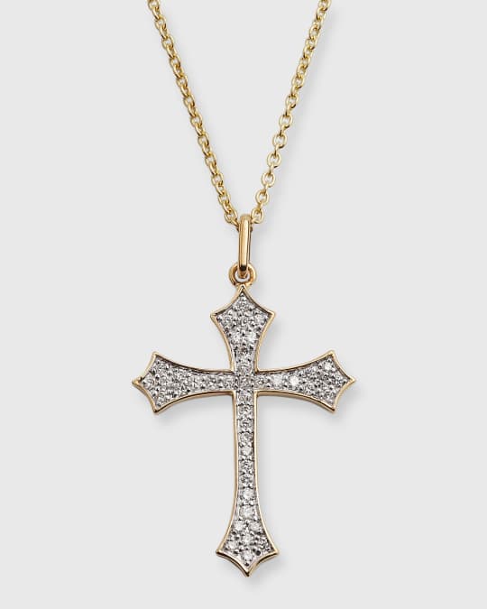 Sydney Evan Men's Diamond Pave Gothic Cross Pendant Necklace | Neiman ...
