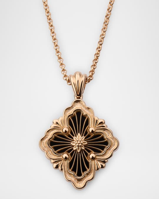 Buccellati Opera Tulle Onyx Pendant Necklace in 18K Pink Gold, Large ...