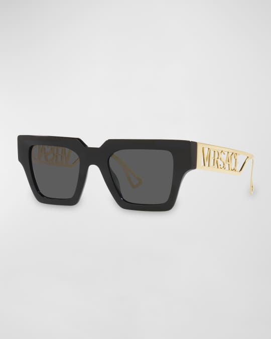 Versace Oversized Logo Square Acetate Sunglasses | Neiman Marcus