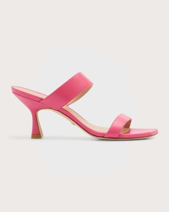 Stuart Weitzman Kristal Napa Two Band Slide Sandals | Neiman Marcus