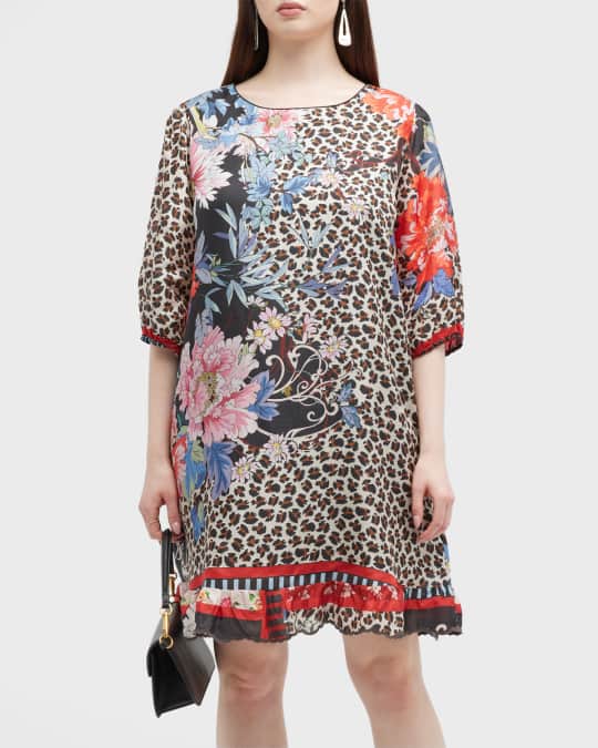 Johnny Was Plus Size Ontari Wren Printed Shift Dress | Neiman Marcus