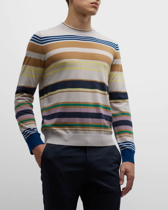 Paul Smith Men's Multi-Stripe Wool Sweater | Neiman Marcus