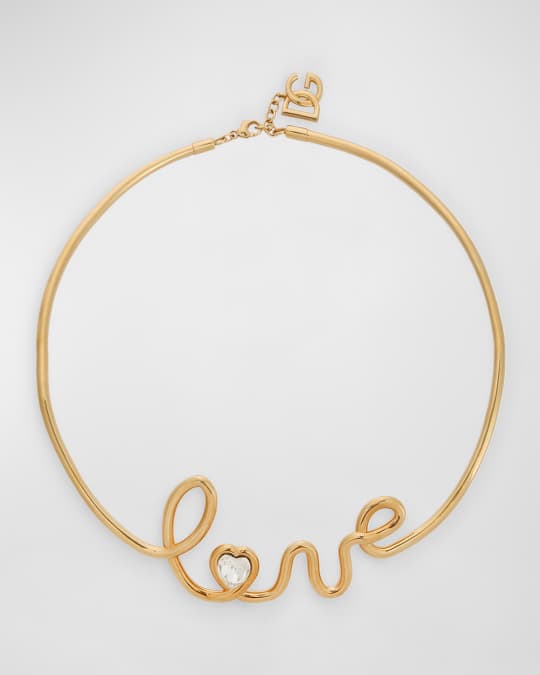 Dolce&Gabbana Rigid Love Necklace with Crystal | Neiman Marcus