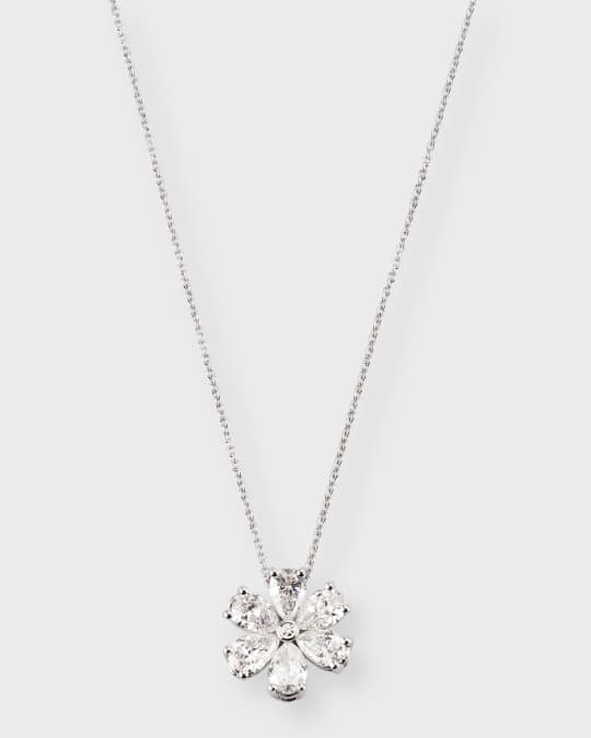 ZYDO 18k White Gold Diamond Flower Pendant Necklace | Neiman Marcus