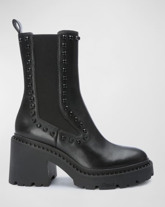 Ash Nico Bic Calfskin Stud Chelsea Boots | Neiman Marcus