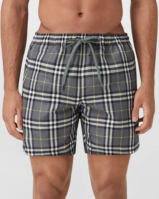 Burberry Men's Martin Check Swim Shorts | Neiman Marcus