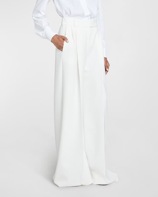 Alexandre Vauthier Pleated Flare Pants | Neiman Marcus