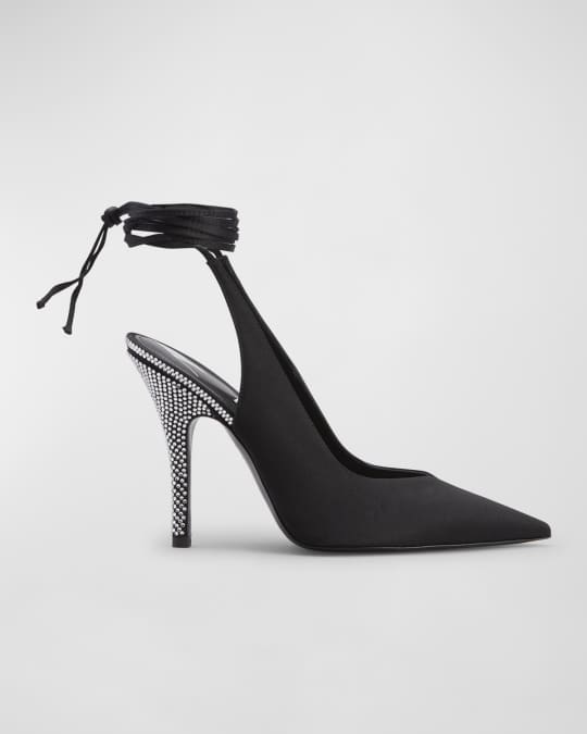 The Attico Venus Satin Slingback Pumps Neiman Marcus