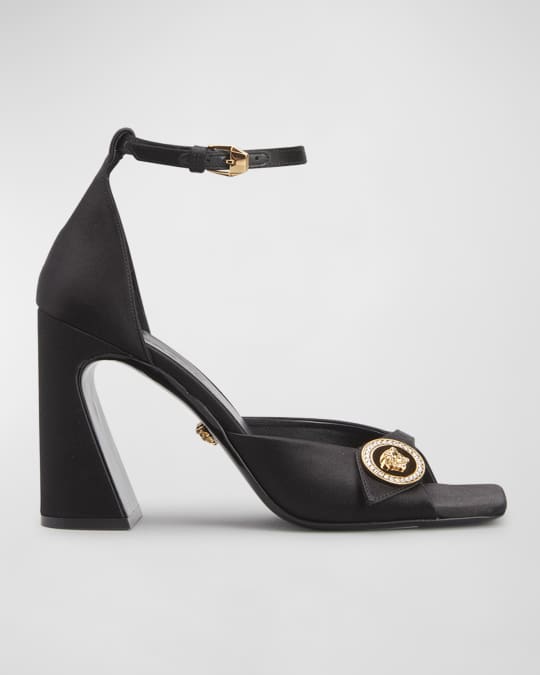 Versace Medusa Medallion Ankle-Strap Sandals | Neiman Marcus