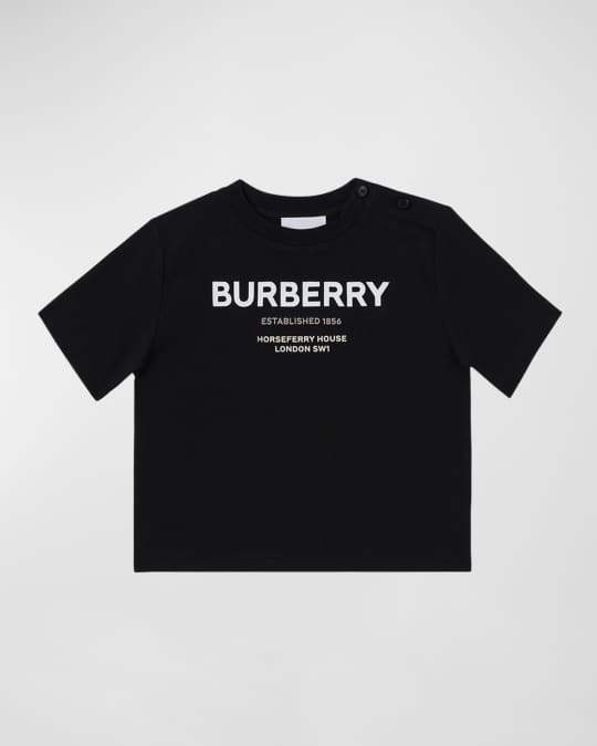 Burberry Kid's Cedar Tri-Tone Logo-Print T-Shirt, Size 6M-2 | Neiman Marcus