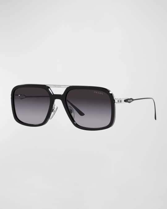 Prada Men's Double-Bridge Rectangle Sunglasses | Neiman Marcus