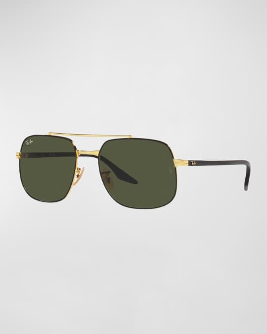 Ray-Ban Men's Metal Double-Bridge Square Sunglasses | Neiman Marcus