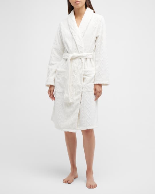 PJ Salvage Cable-Knit Shawl-Collar Robe | Neiman Marcus