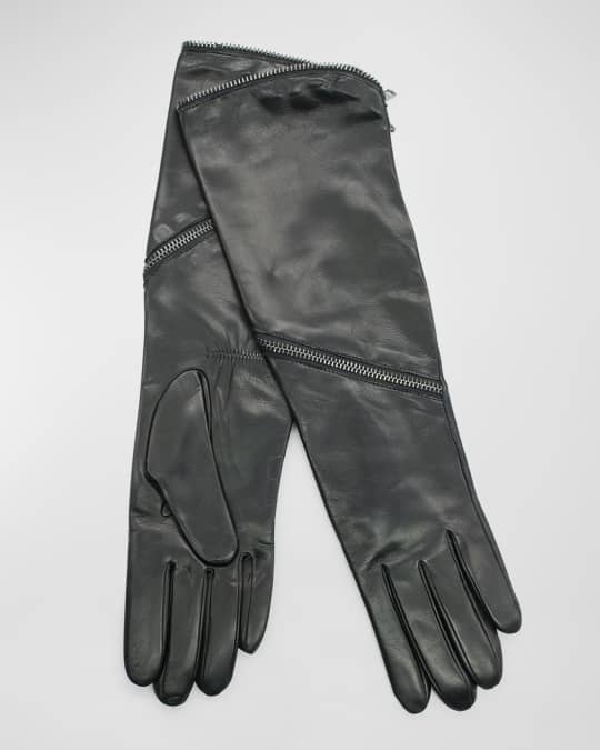 Portolano Zip Around Nappa Leather Gloves | Neiman Marcus