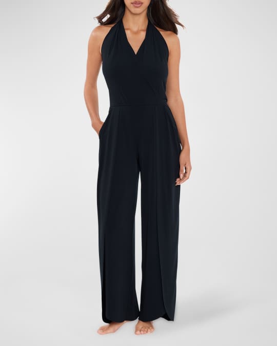 Magicsuit Halter Surplice Jumpsuit | Neiman Marcus