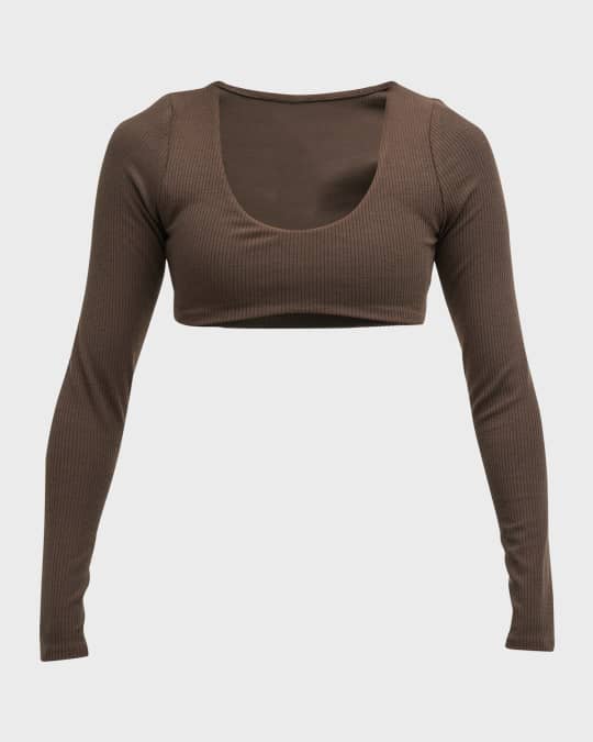 Alo Yoga Ribbed Defined Long-Sleeve Bra | Neiman Marcus