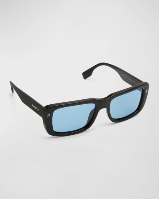 Burberry Mens Jarvis Rectangle Acetate Sunglasses Neiman Marcus