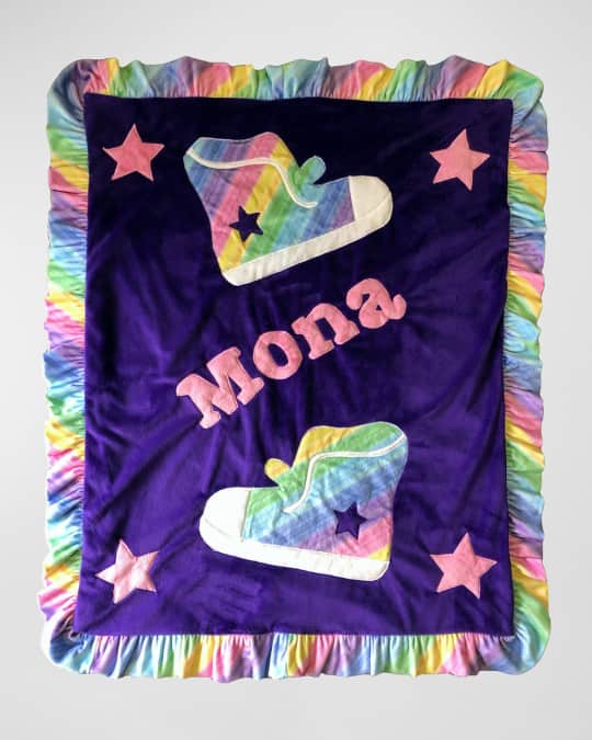 Boogie Baby Hip Hop High Tops Personalized Blanket | Neiman Marcus
